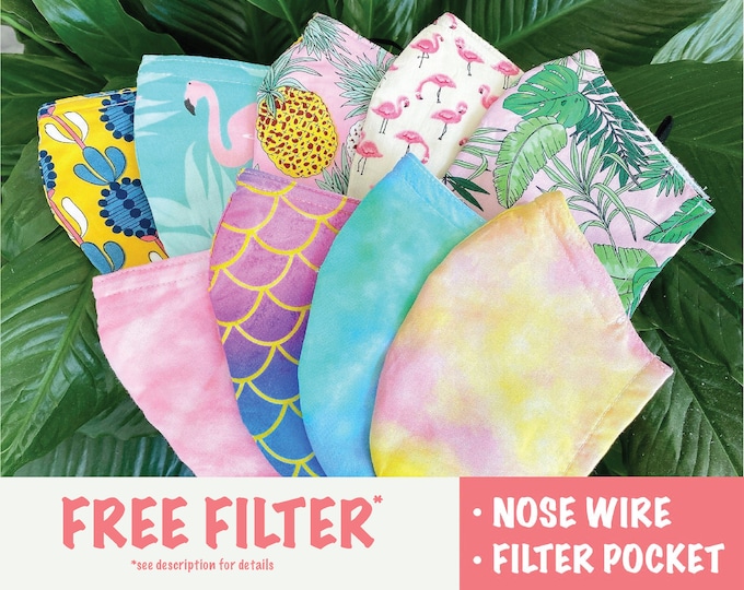 Nose Wire Muslin Cotton Filter Pocket 4 Layers Face Mask Mother Gift ...