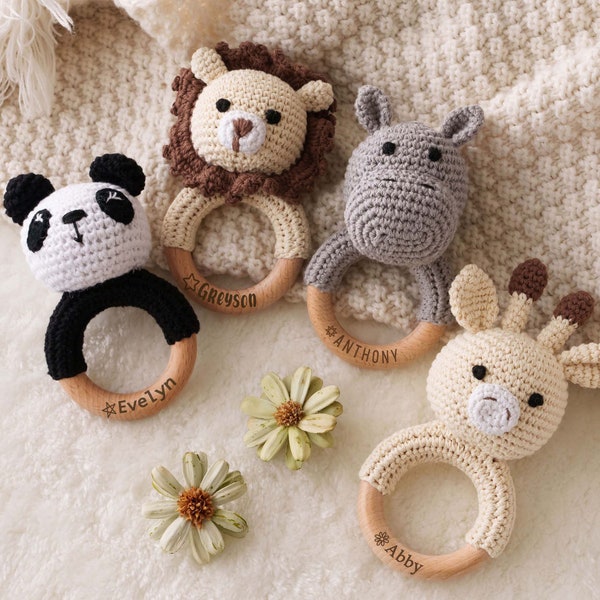 Wooden Baby Rattle - Etsy