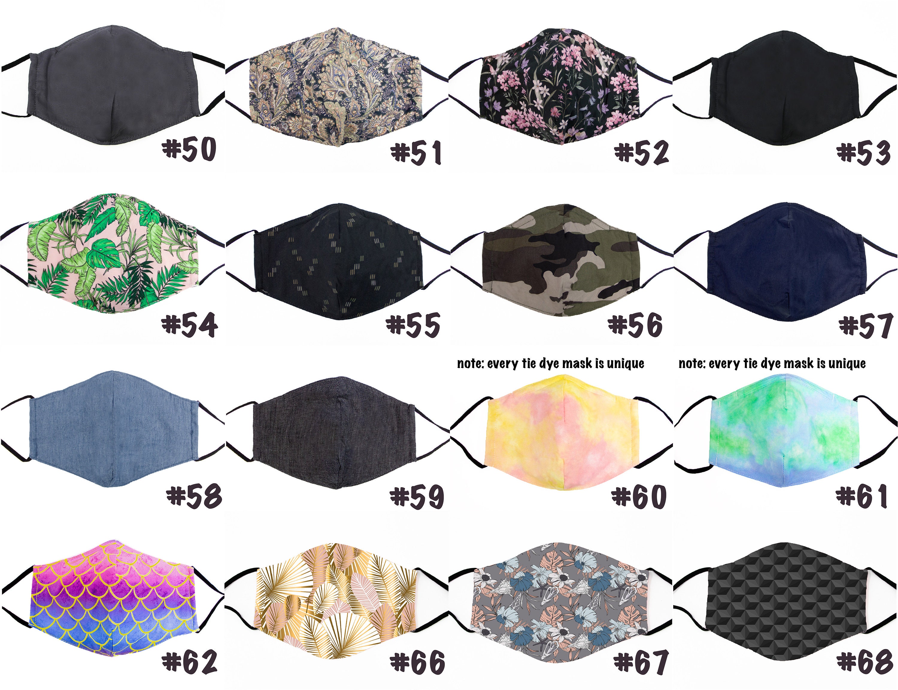 Cotton Face Mask With Nose Wire Filter Pocket 4 Layers Face | Etsy