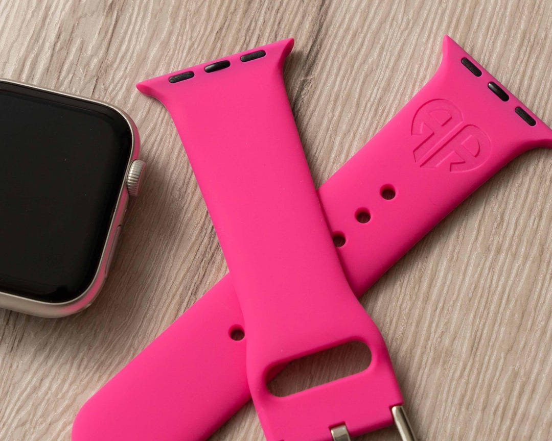 Engraved Watch Band for Women, Gift for Men, Pink Silicone Watch Band ...
