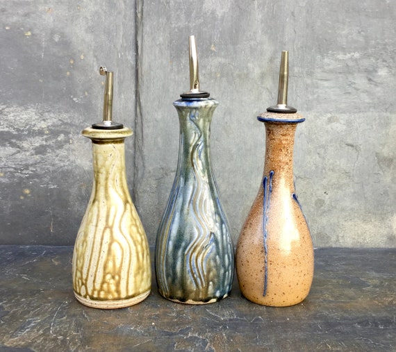 Pottery Ceramic Kitchen Oil Pourer. Vinaigrette Pourer Oil Kitchen ...