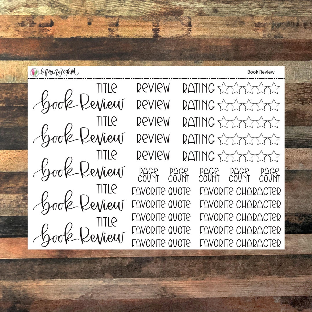 Book Review || Star Ratings || Review || Script Stickers || Planner ...