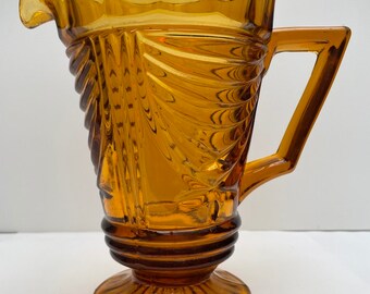 Amber Pressed Glass | Etsy UK