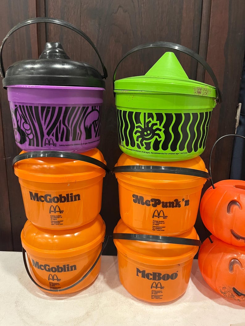 Mcgoblin Boo Buckets 1980s Vintage Halloween Trick or Treat Mcdonalds ...
