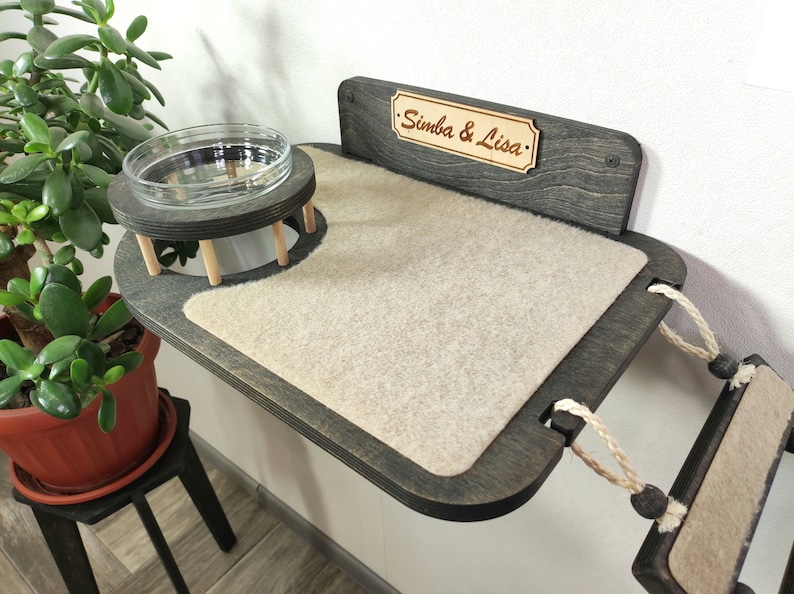 Shelf With a Bowl for a Cat / Wall Furniture for a Cat / New - Etsy