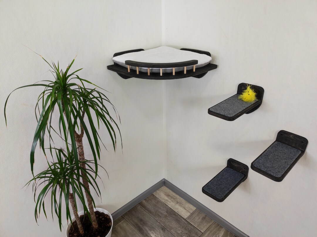 Cat Corner Shelf Cat Wall Furniture Shelves Bed Cat Tower Modern - Etsy ...