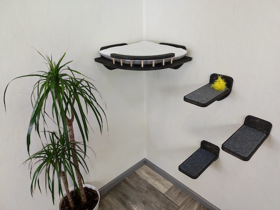 Cat Corner Shelf Cat Wall Furniture Shelves Bed Cat Tower | Etsy