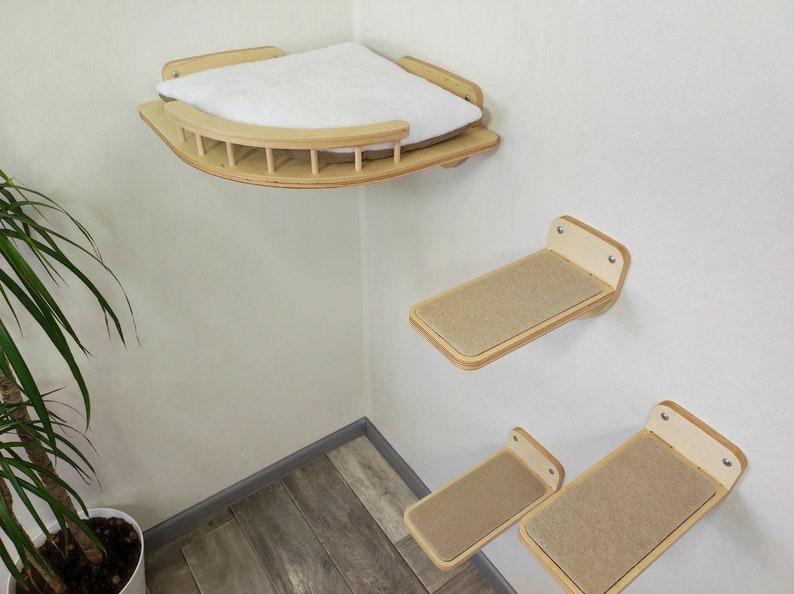 Cat Corner Shelf Cat Wall Furniture Shelves Bed Cat Tower | Etsy