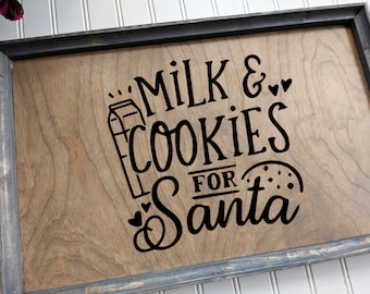Milk and Cookies for Santa, Santa Hat, DIY Digital Print, Christmas ...