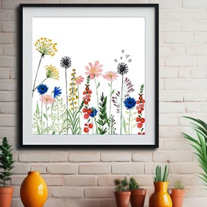 Square Print Floral Botanical Prints Mothers Day Print Downloadable Art ...