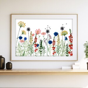 Horizontal Digital Print Download Wildflower Printable Wall Art ...