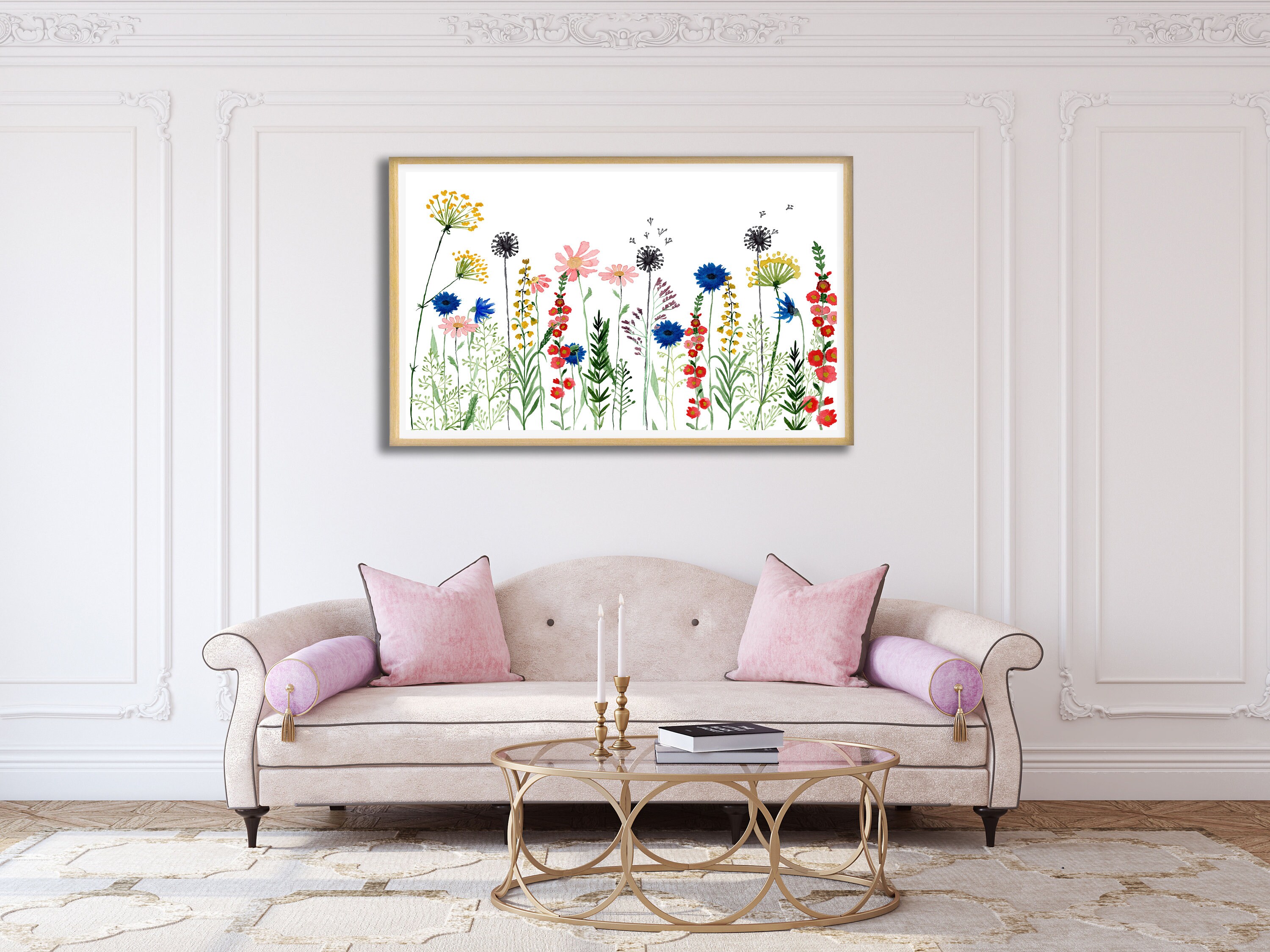 Horizontal Digital Print Download Wildflower Printable Wall - Etsy