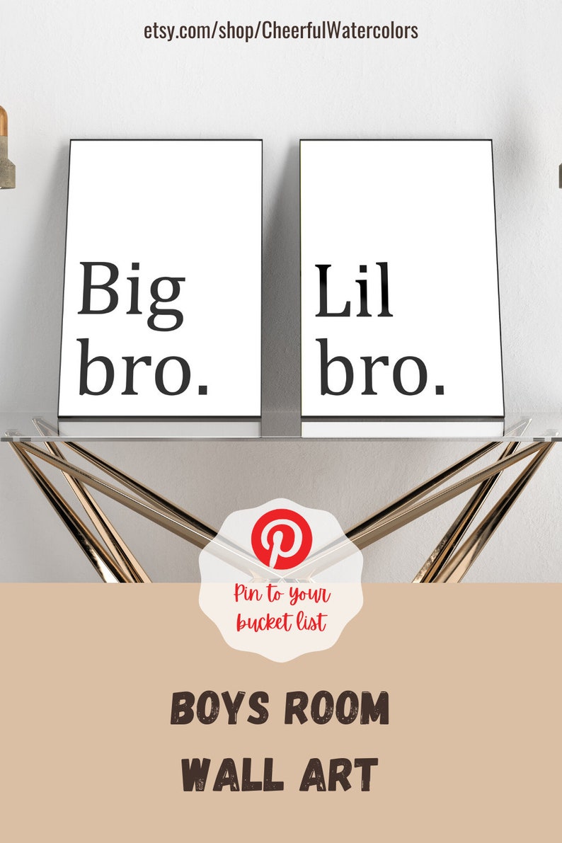 Big Bro Little Bro Print Bro Printable Wall Art Siblings | Etsy