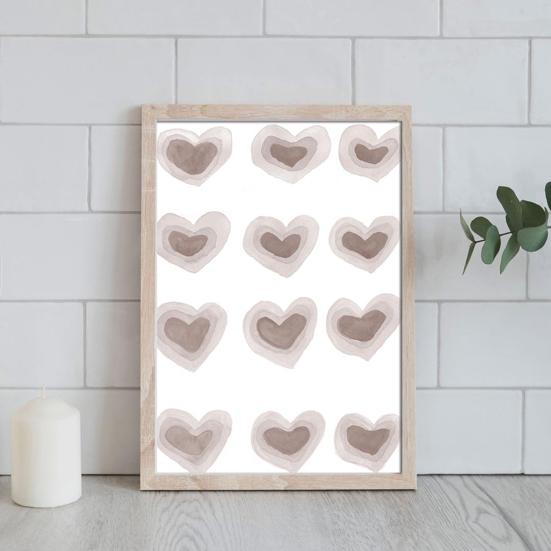 Boho Valentine Decor, Printable Wall Art, Beige Boho Wall Decor ...