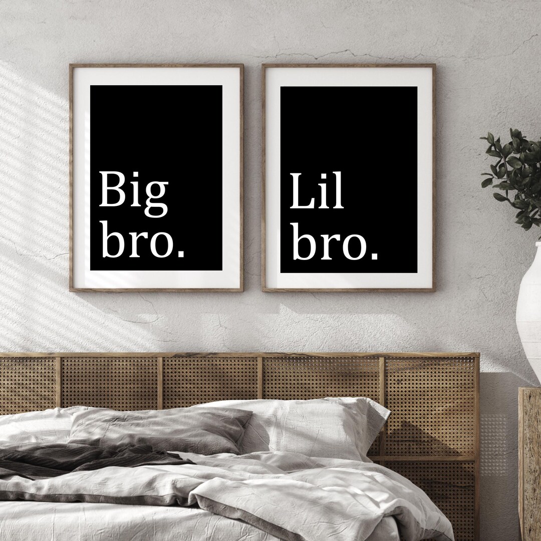 Big Bro Little Bro Print, Bro Printable Wall Art, Siblings Wall Art ...