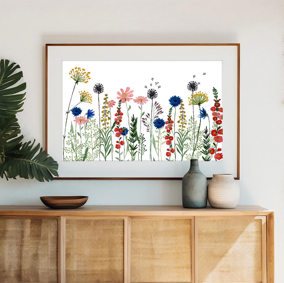 Horizontal Digital Print Download Wildflower Printable Wall Art ...