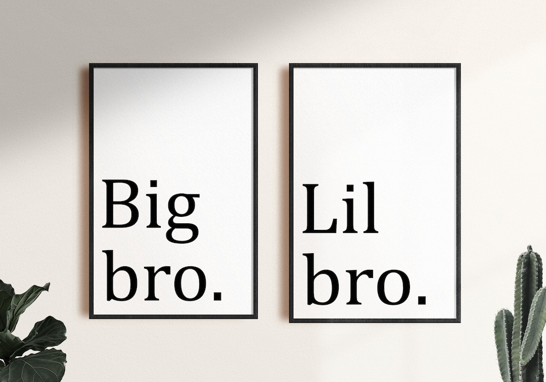 Big Bro Little Bro Print Bro Printable Wall Art Siblings - Etsy