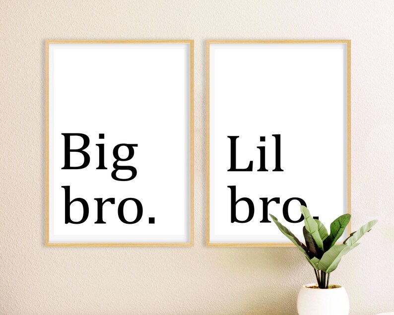 Big Bro Little Bro Print Bro Printable Wall Art Siblings | Etsy