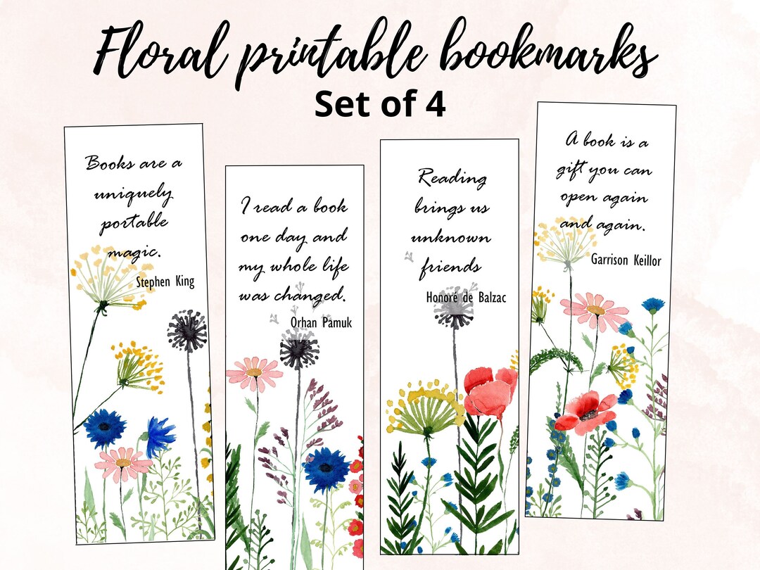 Personalized Bookmark Set, Teacher Appreciation Gifts, Wildflower ...
