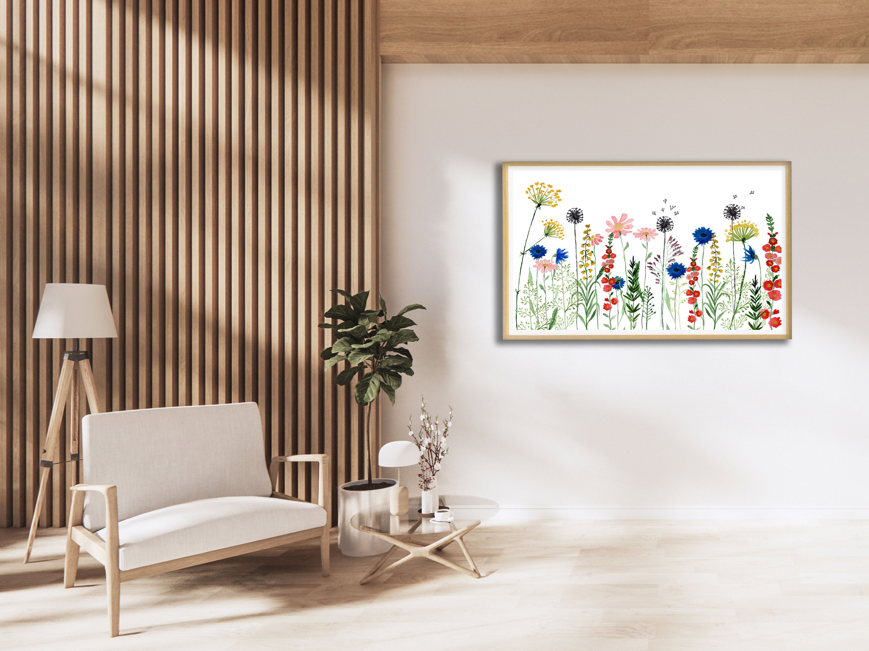 Horizontal Digital Print Download Wildflower Printable Wall - Etsy