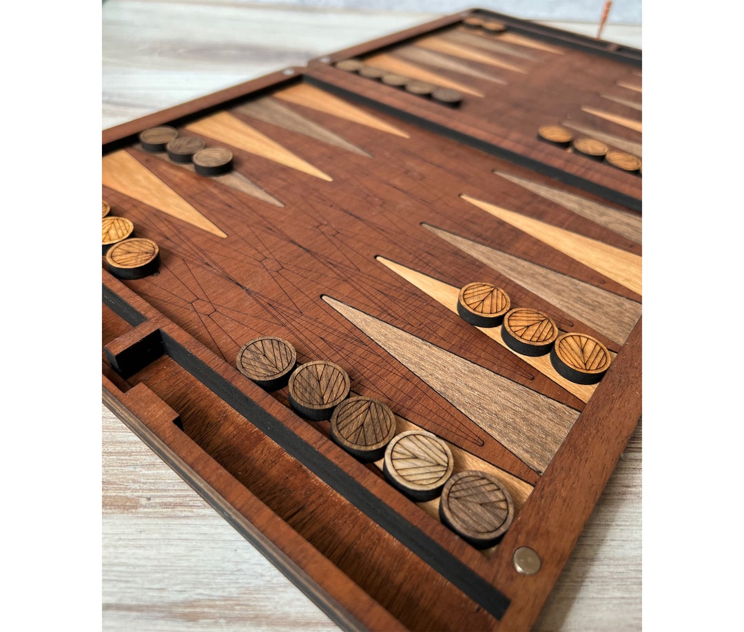 Personalized Handcrafted Walnut, Maple and Mahogany Backgammon Set: Heirloom Wooden Board Game ...