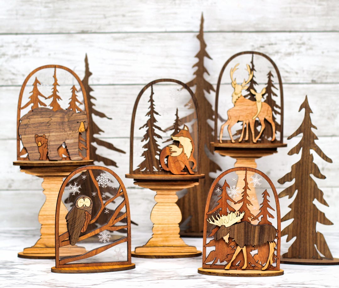Woodland Animals, Wooden Animals, Animal Decor, Rustic Decor, Farmhouse ...