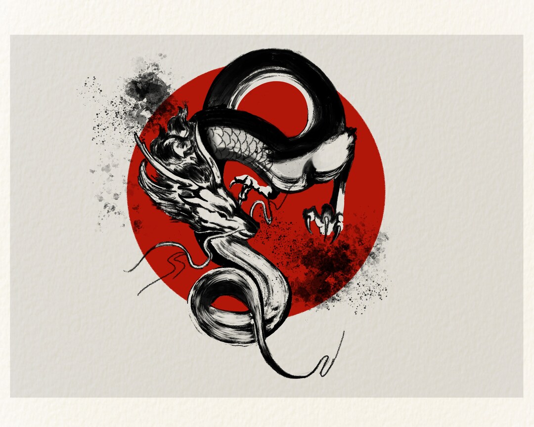 Dragon Sumi-e Prints of My Original Dragon Painting, Dragon Print ...