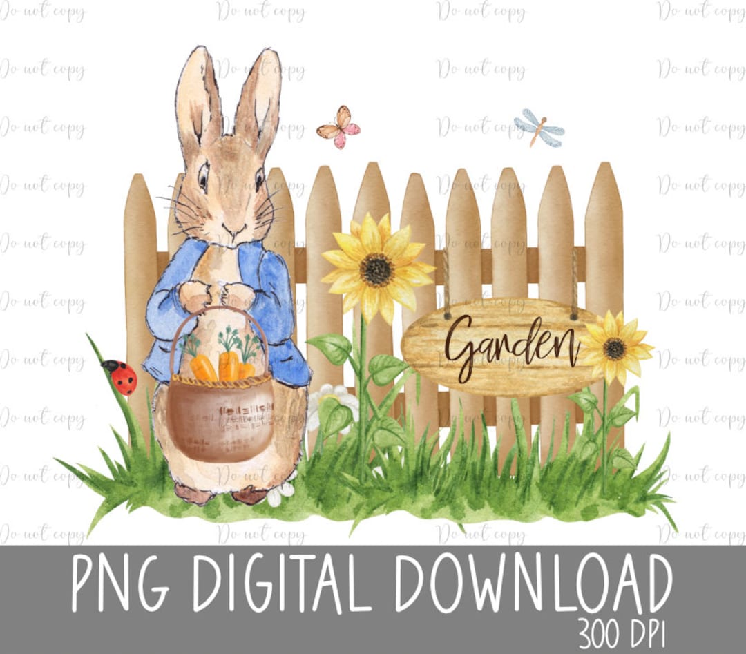 Peter Rabbit Garden Png, Peter Rabbit, Easter Png, Heat Press, Digital ...