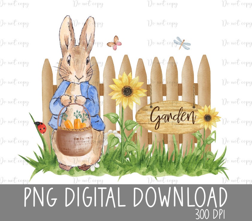 Peter Rabbit Garden Png, Peter Rabbit, Easter Png, Heat Press, Digital ...