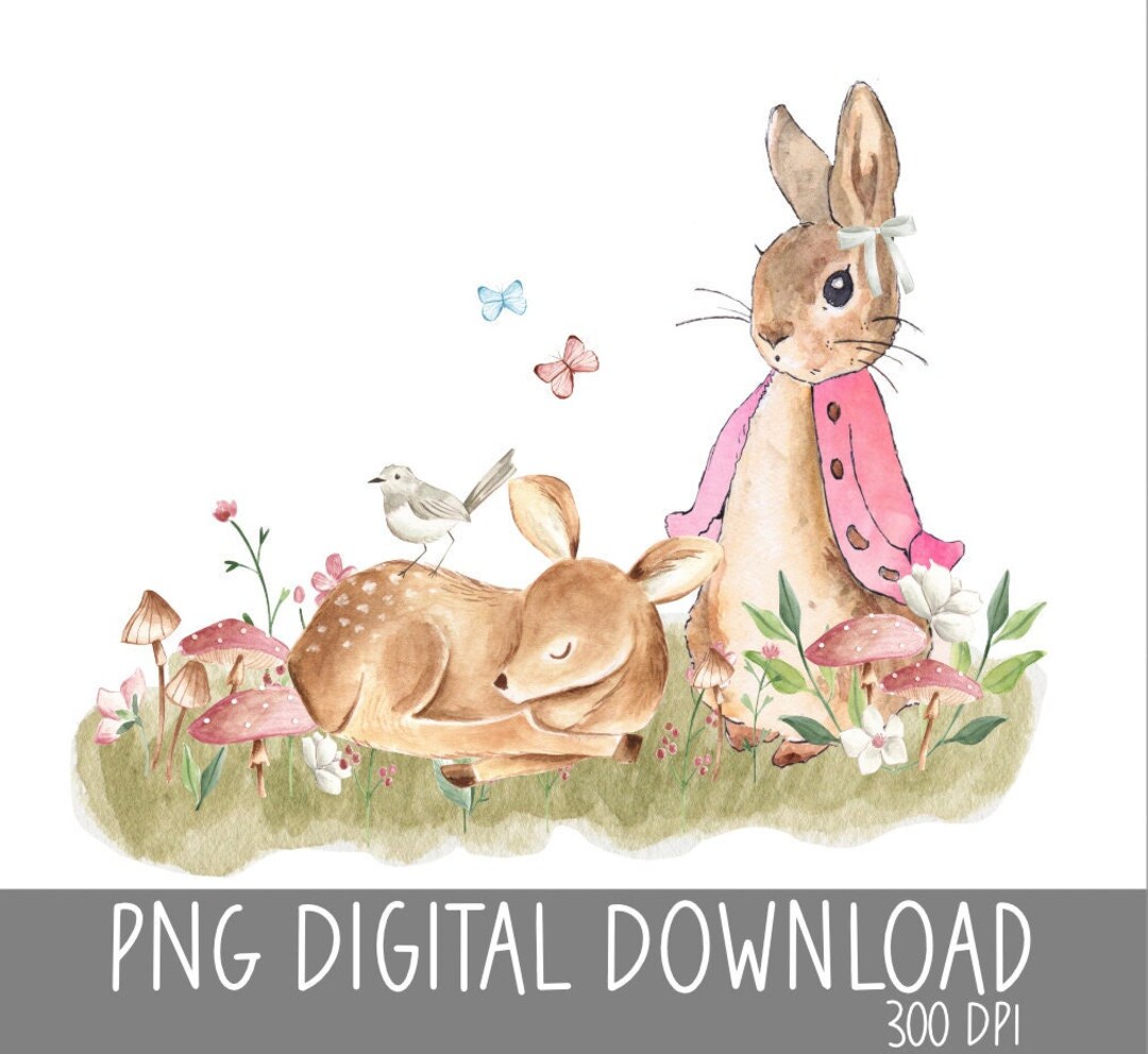 Flopsy Garden Png, Peter Rabbit, Easter Png, Heat Press, Digital ...