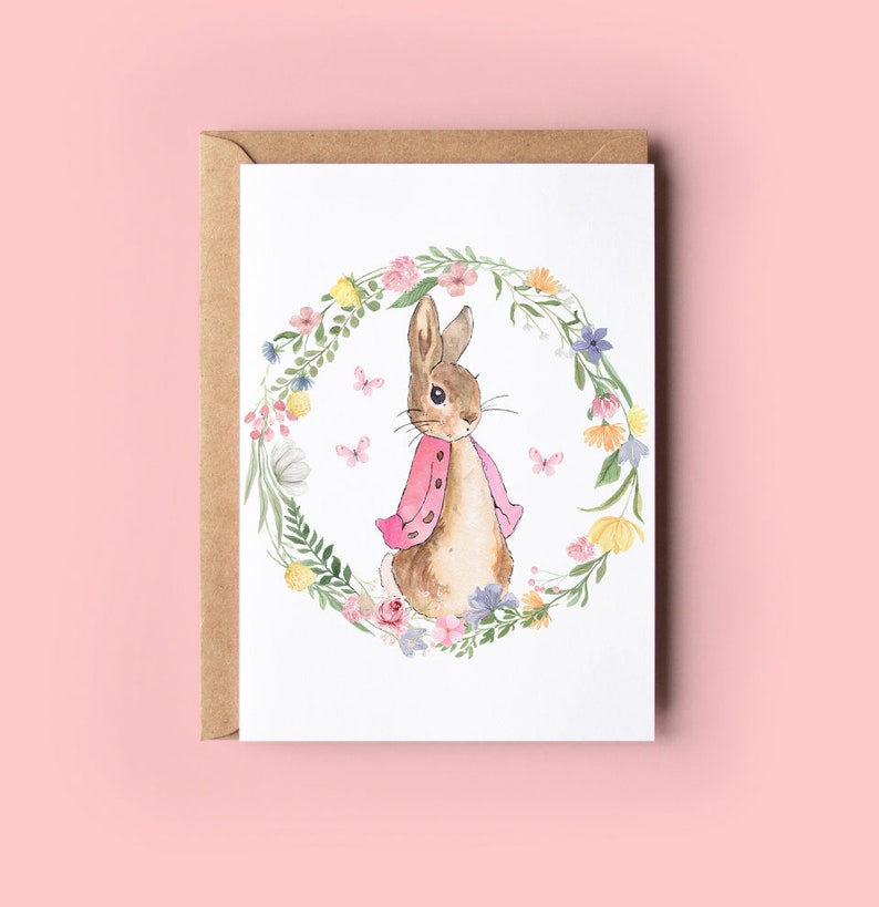 Flopsy Floral Wreath Png Peter Rabbit Easter Heat Press - Etsy