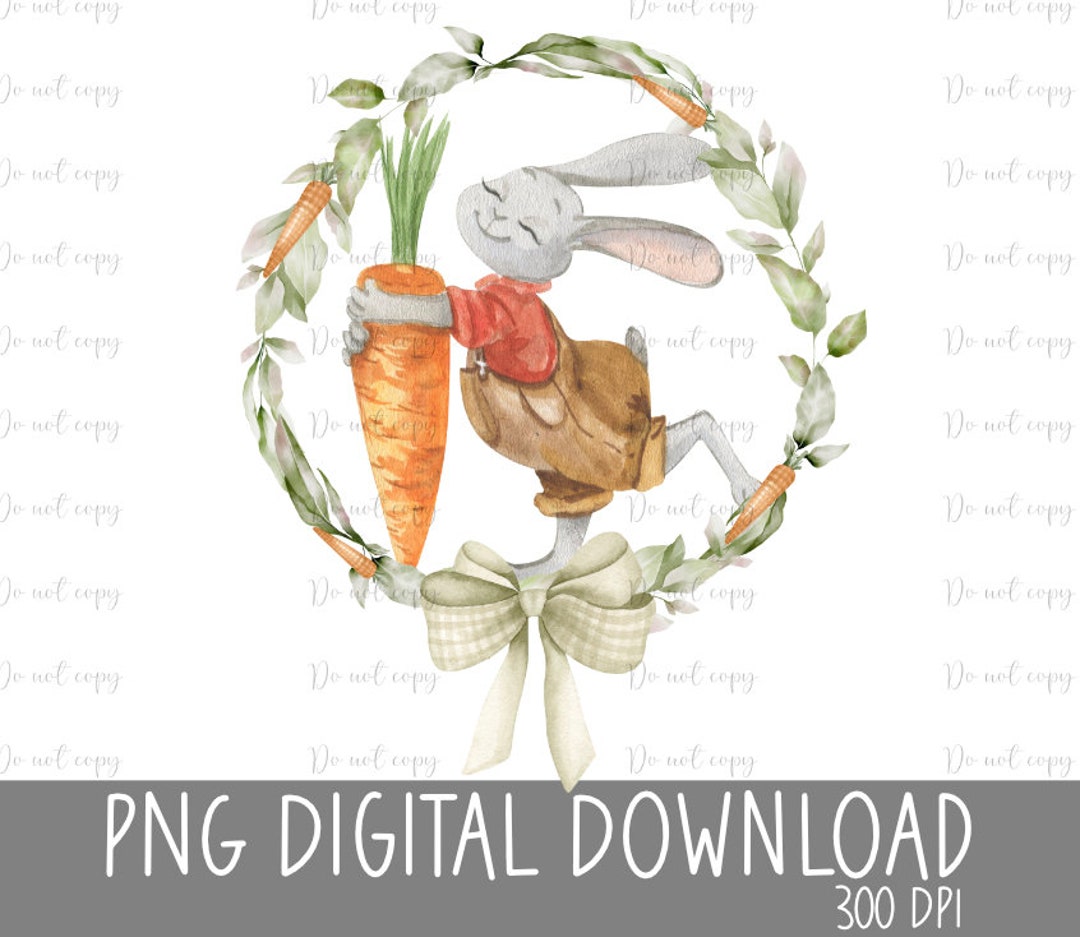 Easter Wreath Png, Wreath Clipart, Bunny Rabbit, Vintage Easter Wreath ...