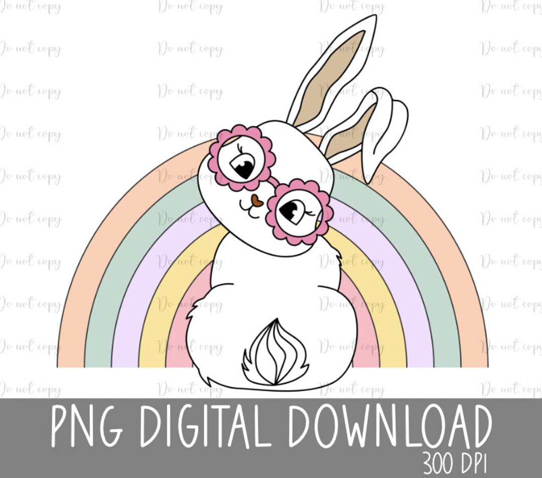 Retro Easter Png, Retro Clipart, Groovy Bunny Rabbit, Heat Press ...