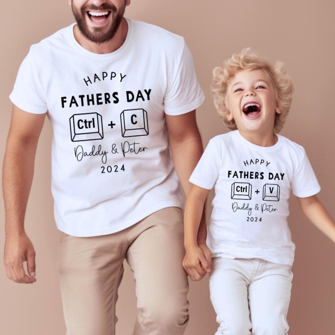 Matching Father Son, Fathers Day Gift, Personalised Gift, Ctrl C, Ctrl ...