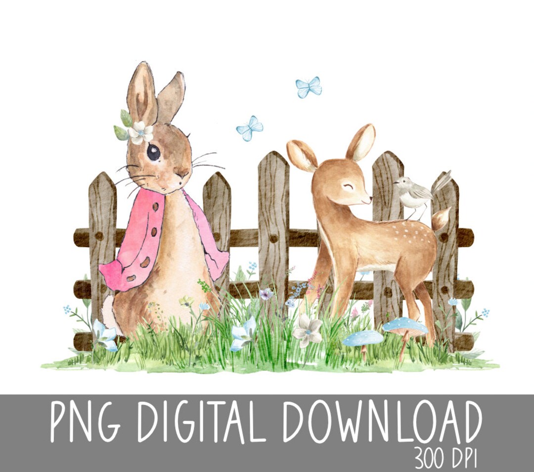 Flopsy Garden Png, Peter Rabbit, Easter Png, Heat Press, Digital ...