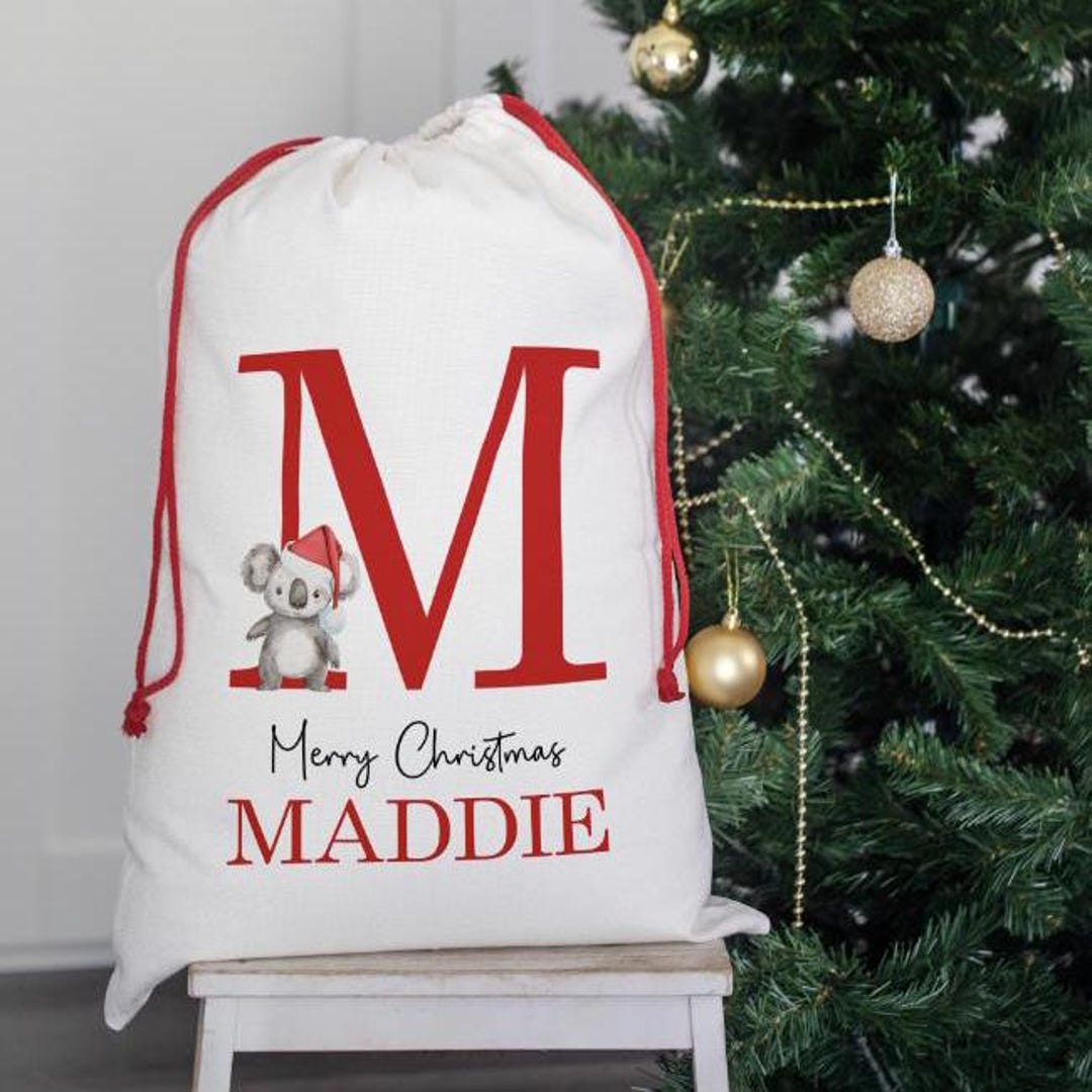Personalised Santa Sack, 50x70 Linen Santa Sack, Christmas Keepsake ...