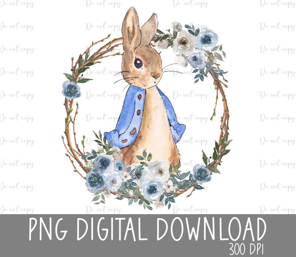 Peter Rabbit Wreath Png Peter Rabbit Bunny Rabbit Easter - Etsy UK