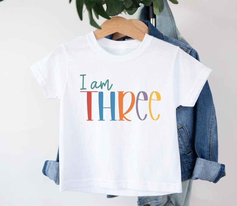 I Am Three PNG Birthday Shirt Png T-shirt PNG File - Etsy