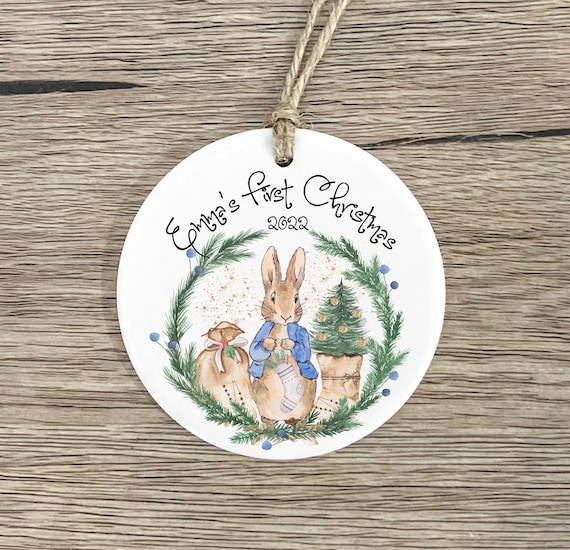 Peter Rabbit Ceramic Christmas Ornament Personalised - Etsy