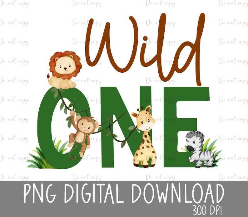 Wild One PNG Birthday Shirt Png T-shirt PNG File - Etsy