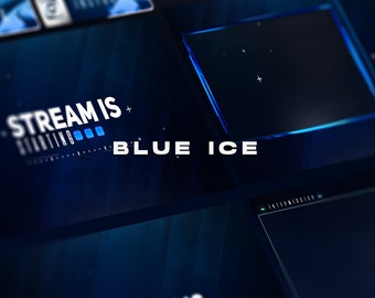 Animated Dark Blue Overlay for Twitch Package, Twitch Alerts, Panels ...