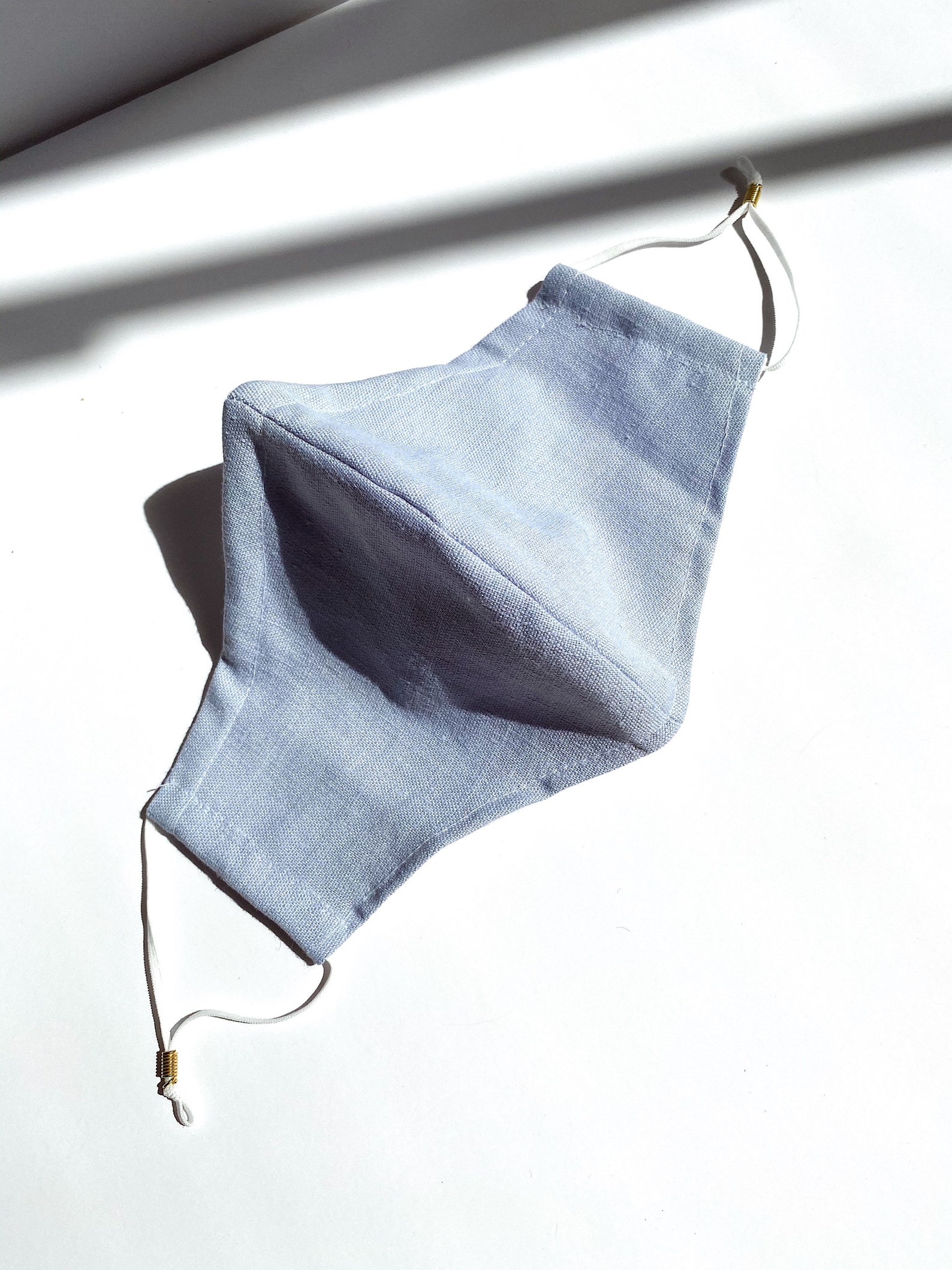 Sky blue light blue reusable cotton face mask with nose wire ...