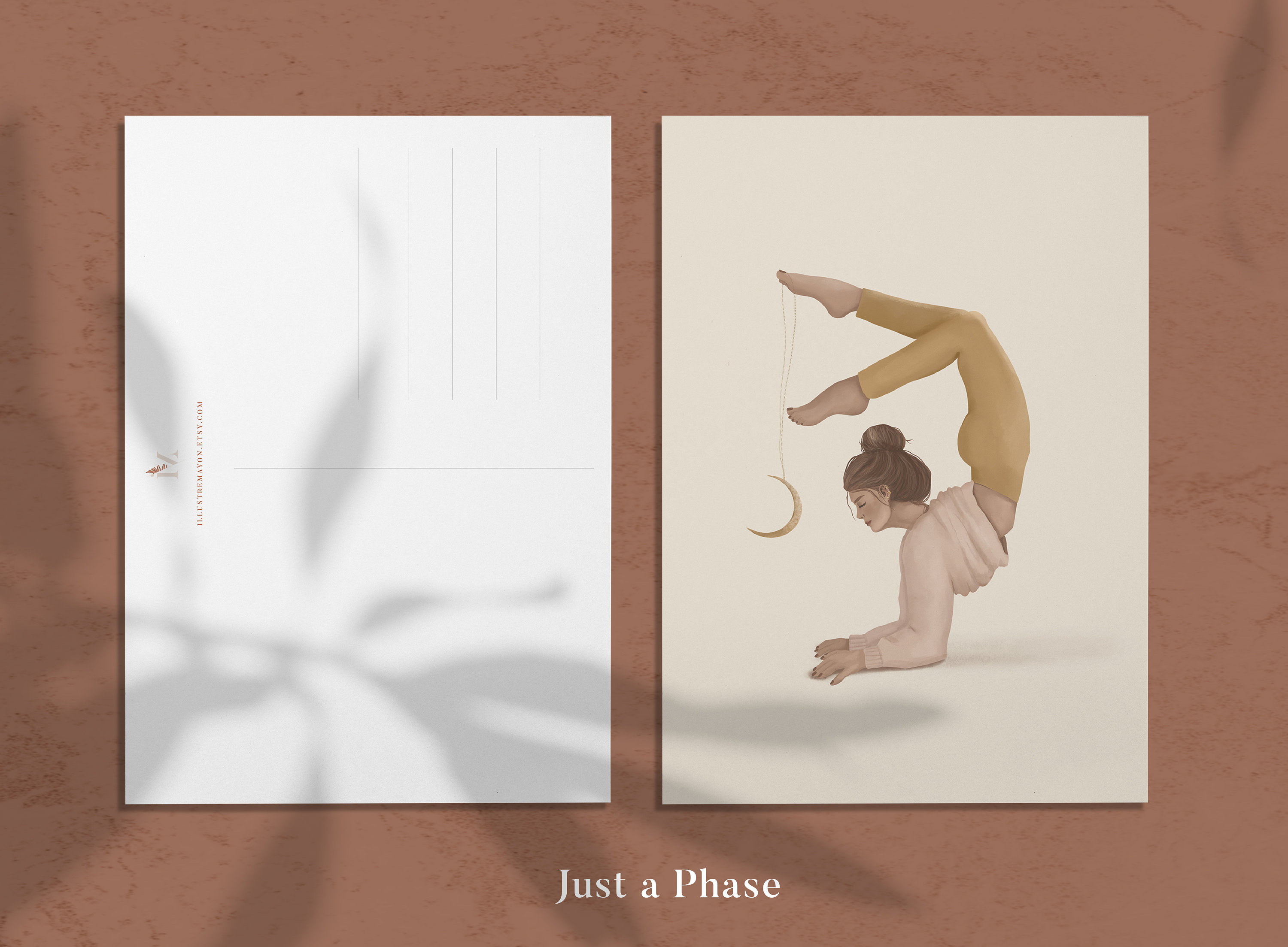 Sun and Moon Postcards Yoga Poses Cards Mini Yoga Print Asana - Etsy