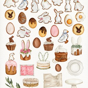 Watercolor Easter Sweets Cookies Clipart Illustration Easter Chocolate ...