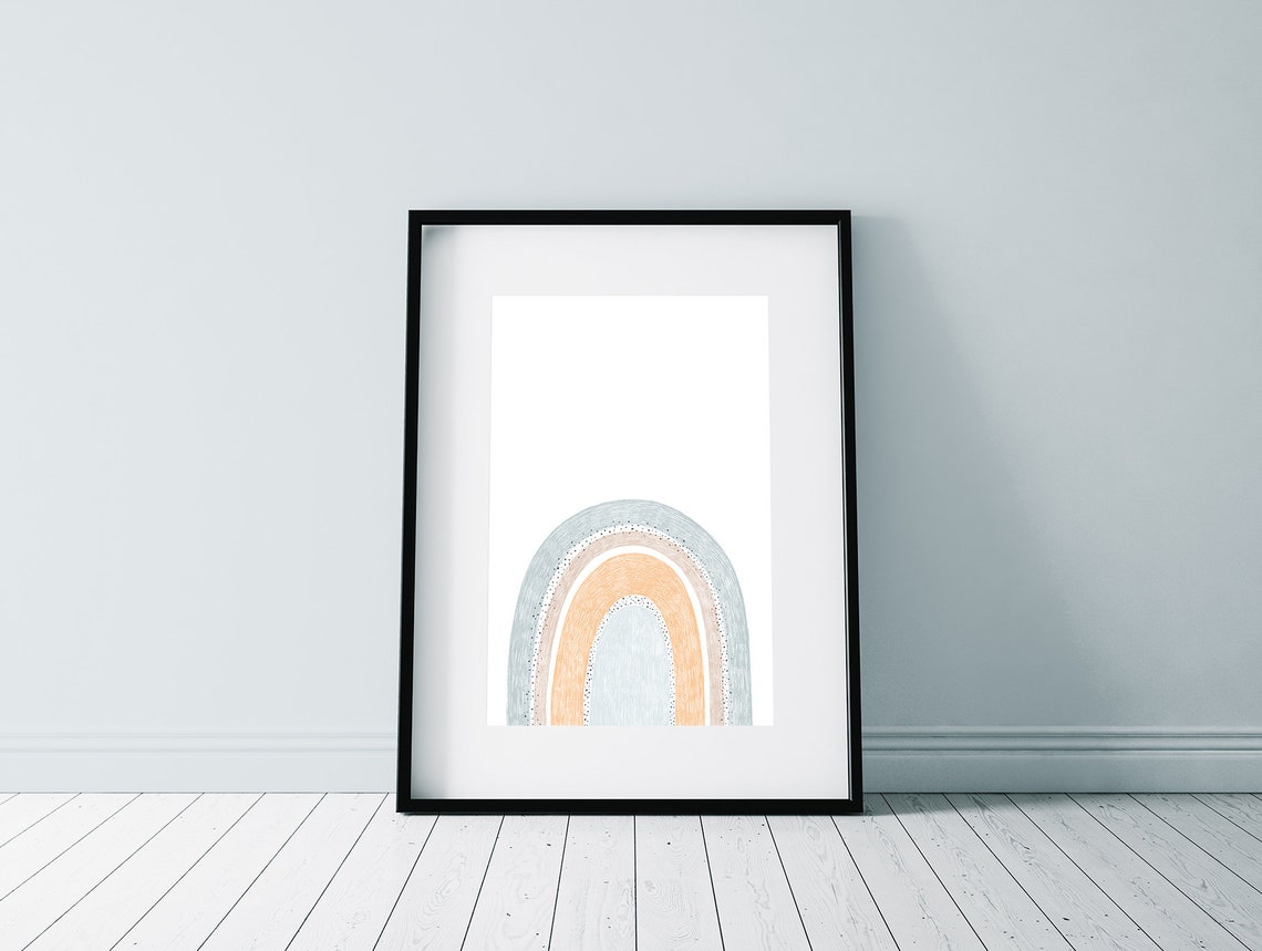 Digital Modern Neutral Color Rainbow Clipart. Hand Painted - Etsy