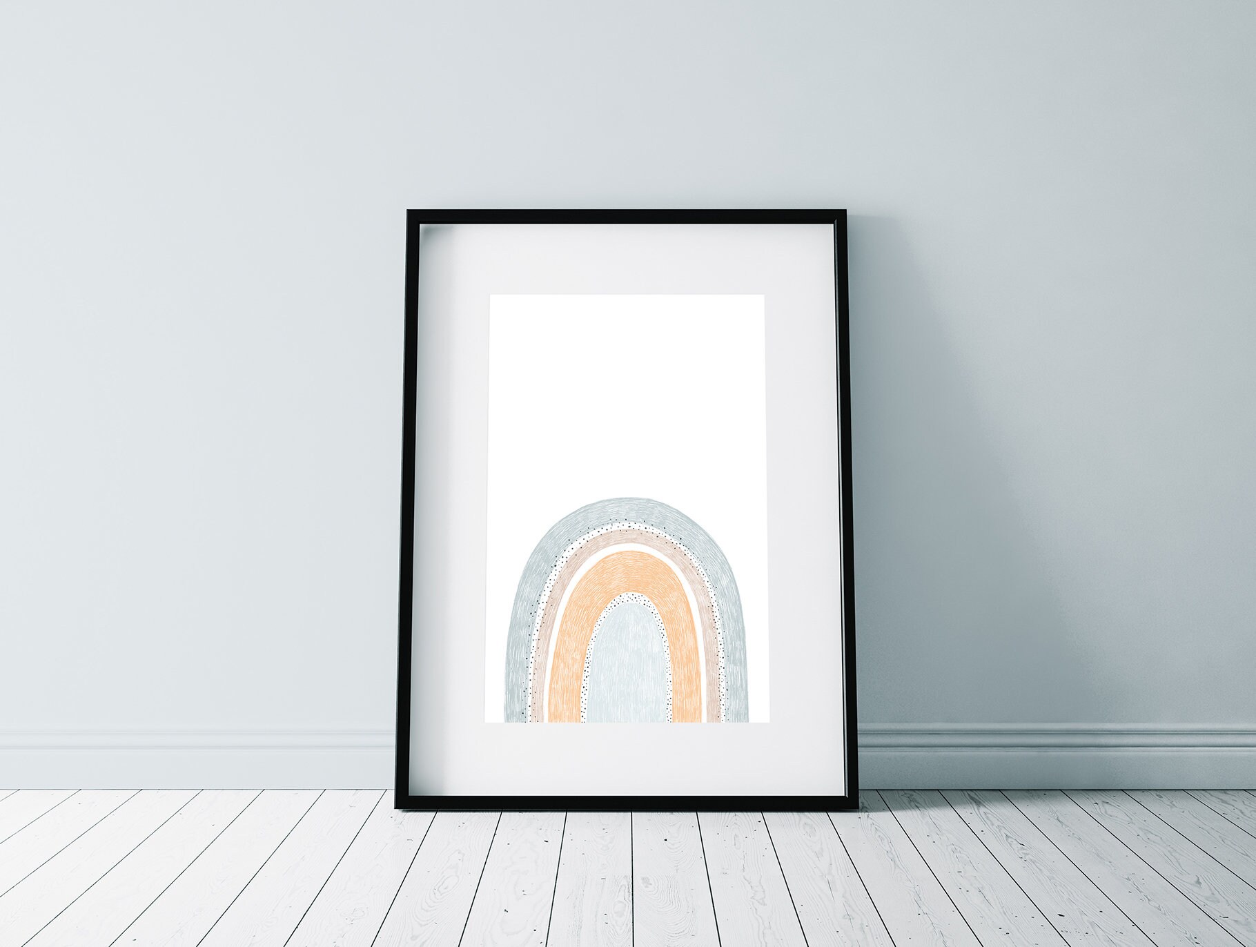 Digital Modern Neutral Color Rainbow Clipart. Hand Painted - Etsy