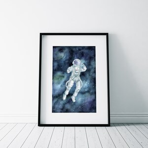 Watercolor Astronaut in Outer Space PRINTABLE Wall Art Poster Space ...