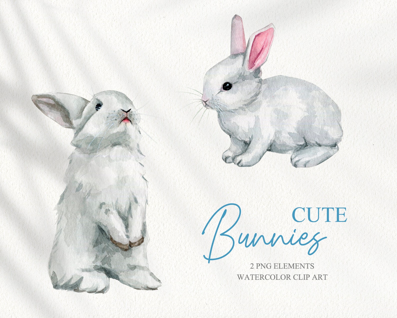 Watercolor Cute Easter Bunnies Clipart. Watercolor Spring Rabbit ...