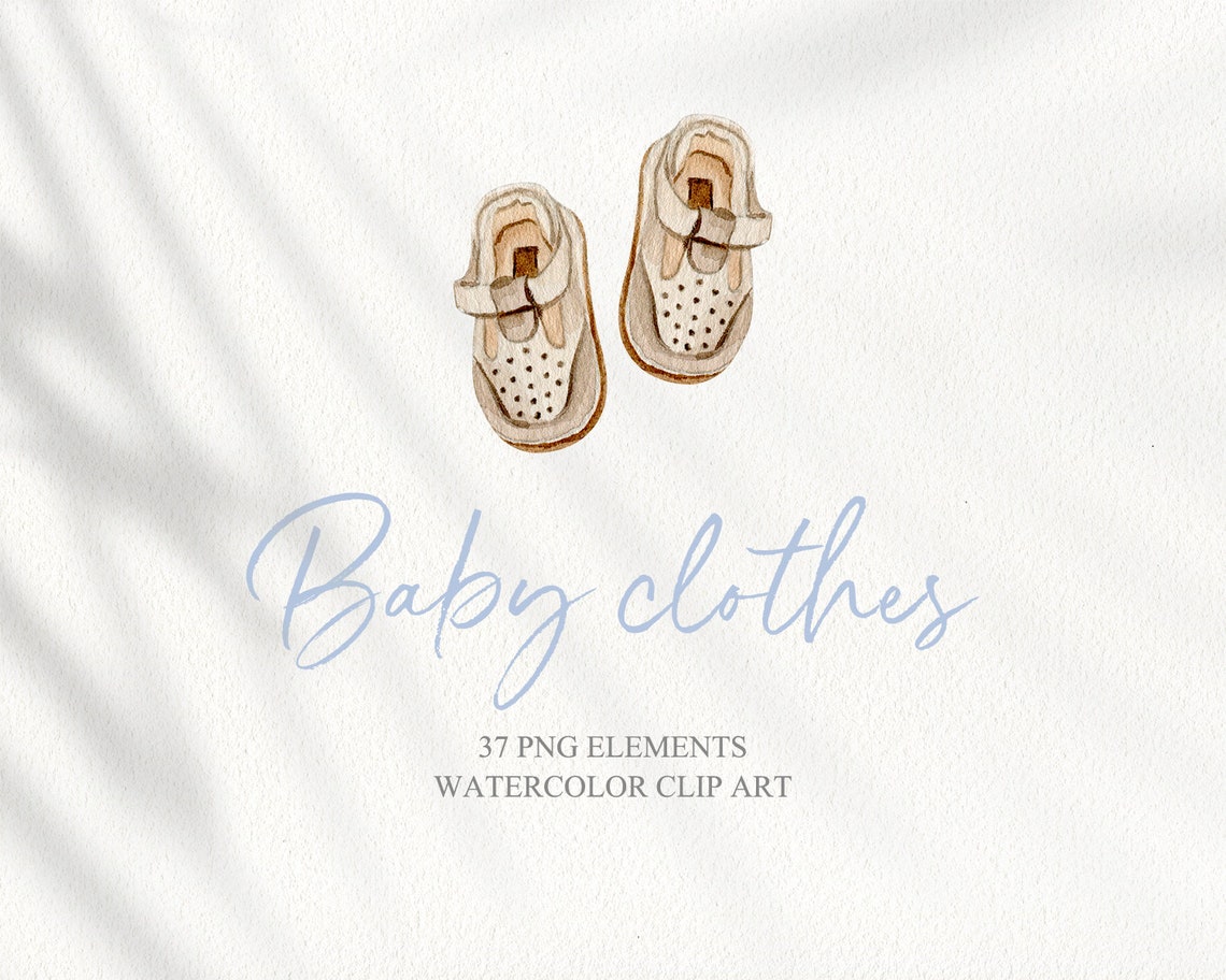 Watercolor Baby Clothes Clipart. Baby Shower Clipart. Nursery - Etsy