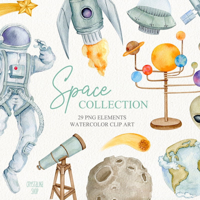 Watercolor Space Art - Etsy